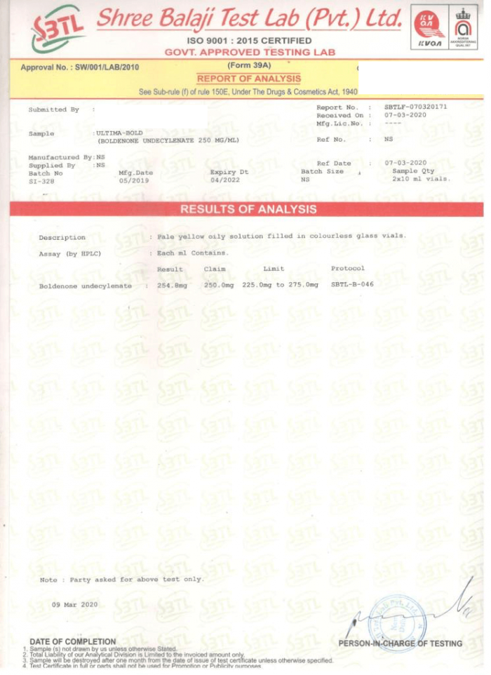 Ultima-Bold 250 10ml - UltimaPharma | PharmaHub.to